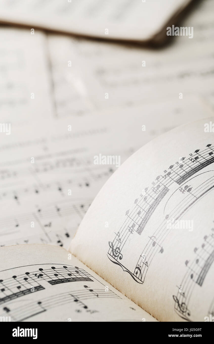 Vintage. Music notes on the vintage paper Stock Photo - Alamy