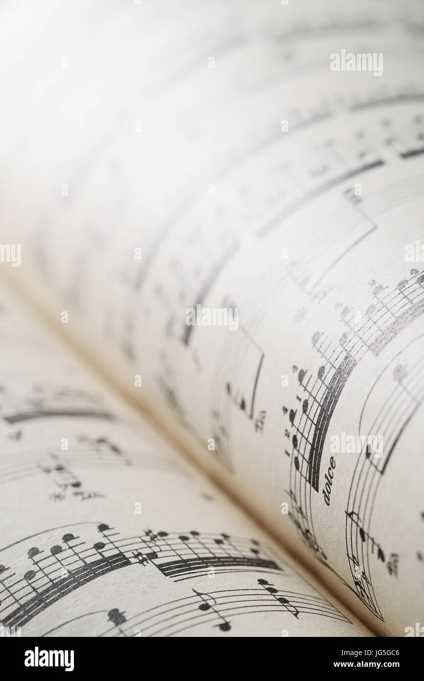 Vintage. Music notes on the vintage paper Stock Photo - Alamy