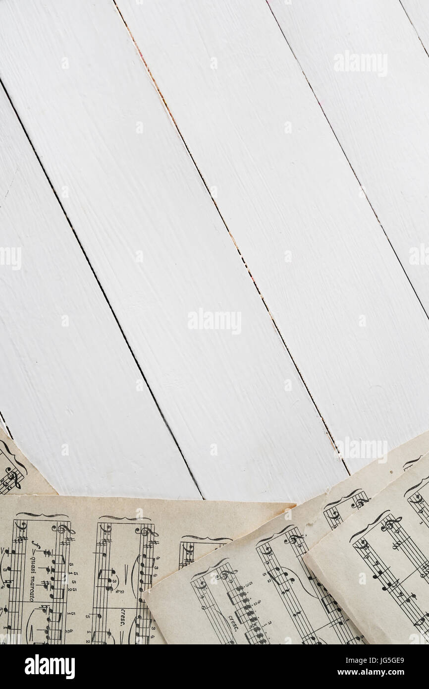 Vintage. Music notes on the vintage paper Stock Photo - Alamy