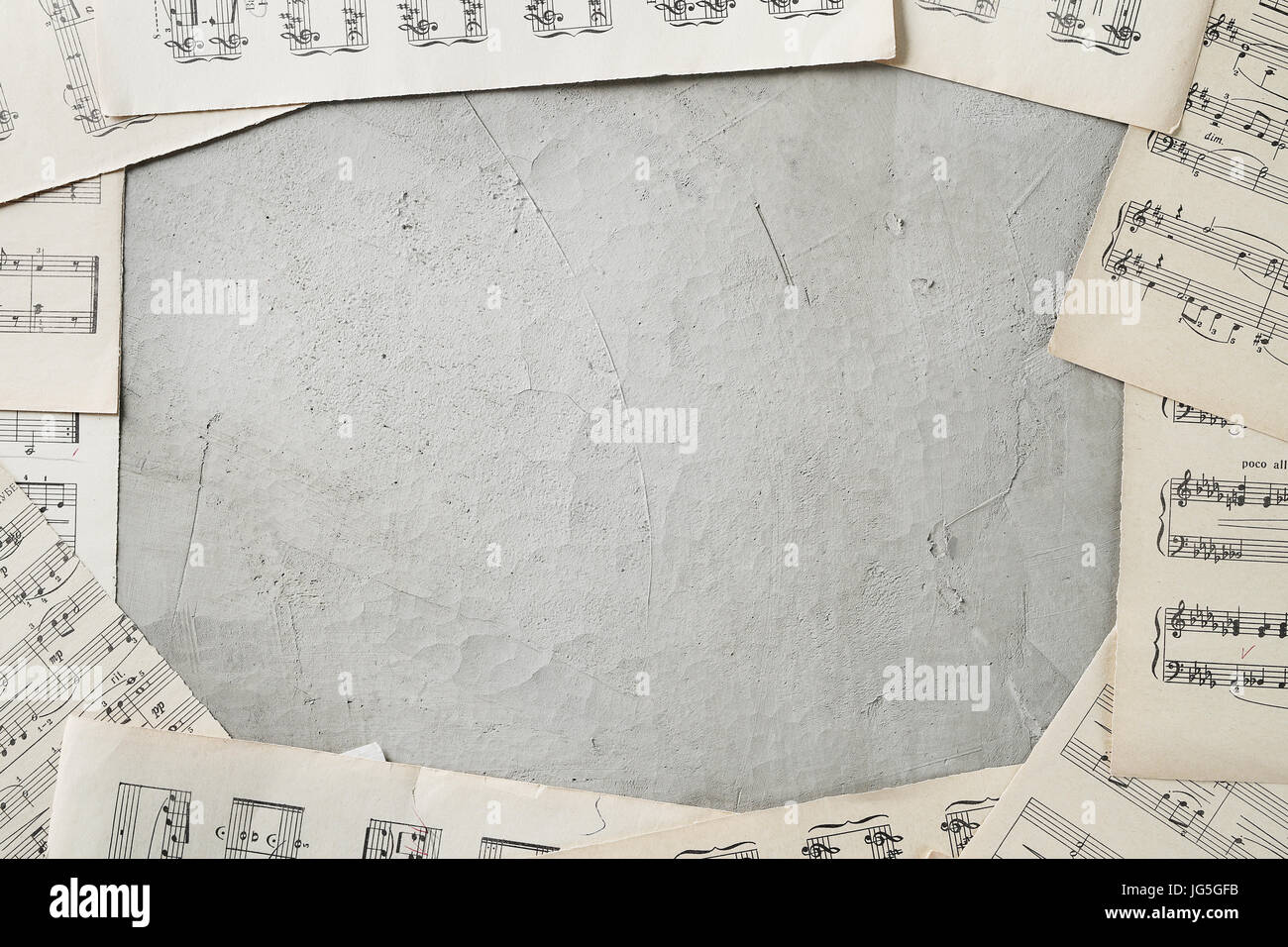 Vintage. Music notes on the vintage paper Stock Photo - Alamy