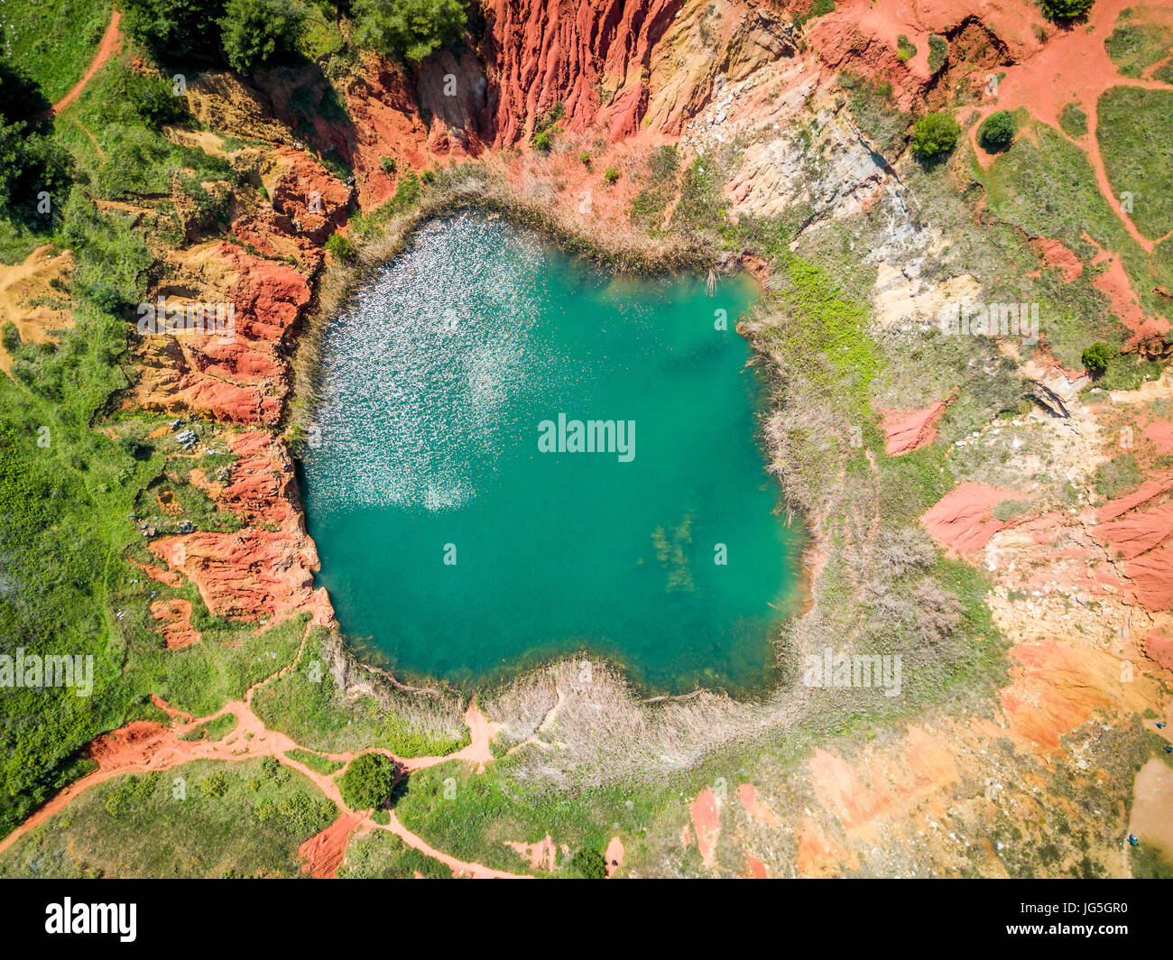 Bauxite Quarry Lake in Otranto, Apulia, Italy Stock Photo - Alamy