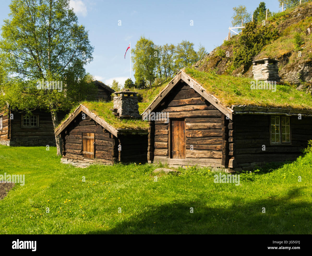 Grass roofed farm buildings some of 80 historic buildings in ...
