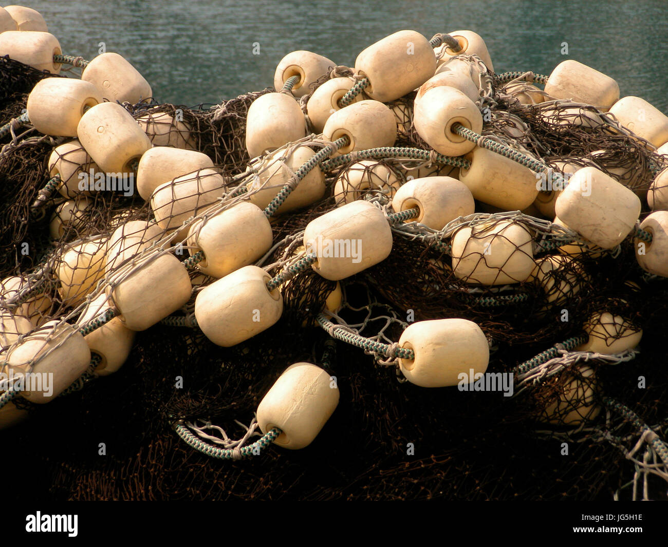 floats and nets used for commercial fishing Stock Photo - Alamy