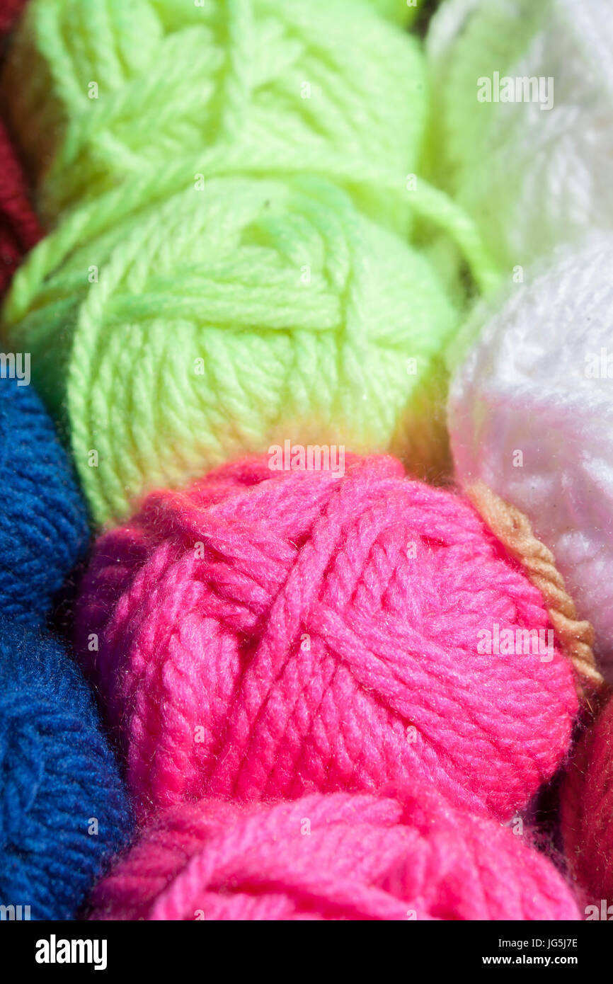 colorful wool balls for knitting Stock Photo - Alamy