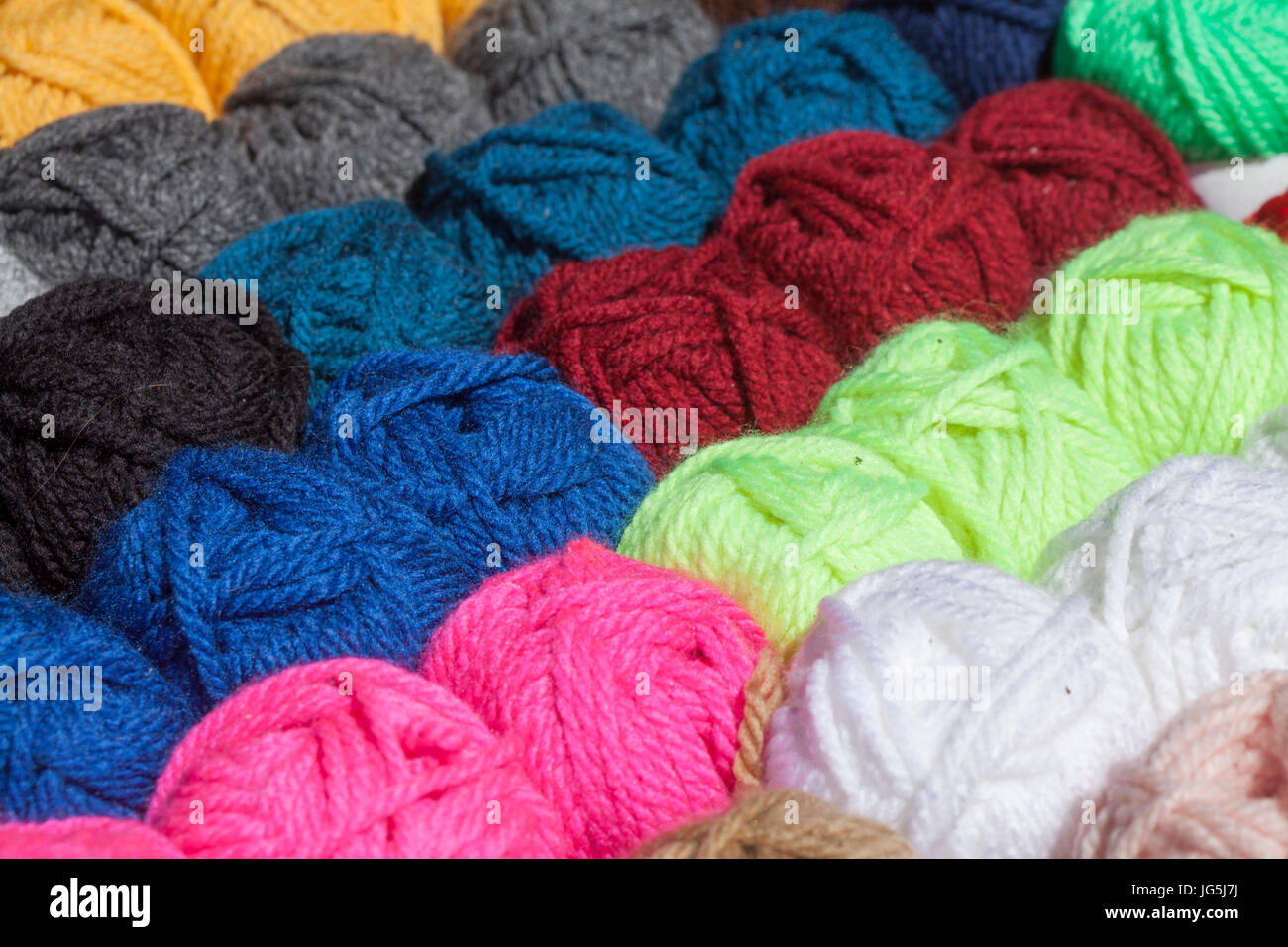 colorful wool balls for knitting Stock Photo - Alamy