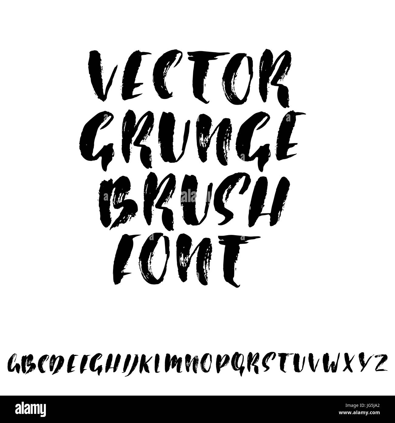 Hand drawn elegant calligraphy font. Modern brush lettering. Grunge ...