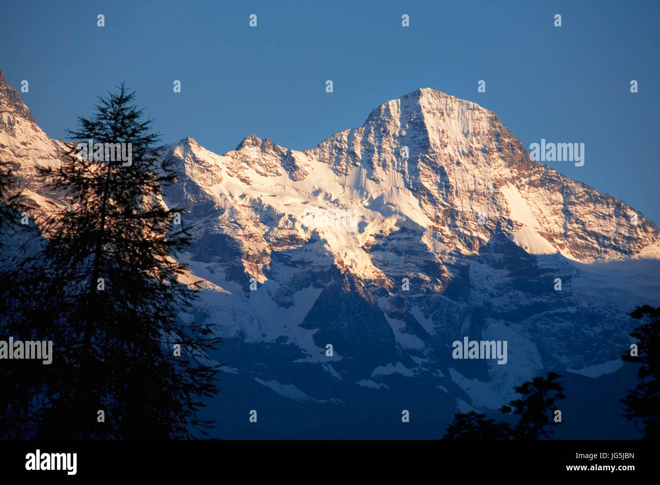 The Breithorn above the head of the Lauterbrunnen valley, Bernese ...