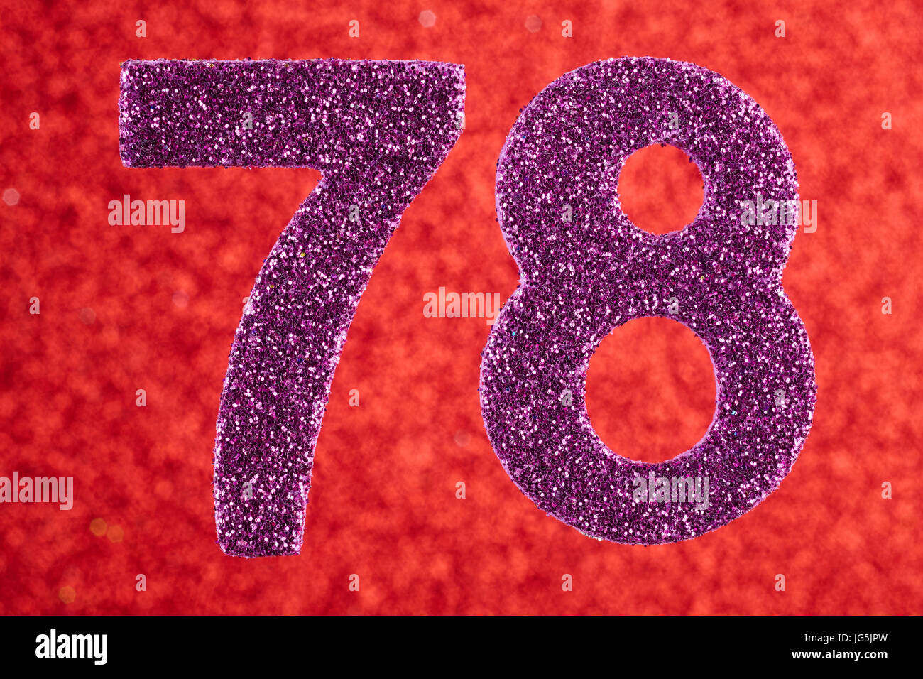 Number seventy-eight purple color over a red background. Anniversary ...