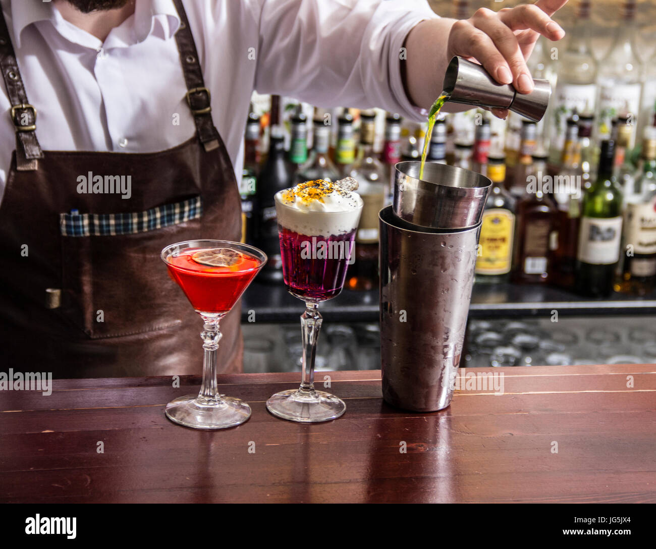 Process of preparing a beatifull cocktail bartender's from passion ...