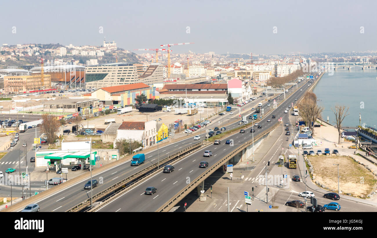 Highway Road to Lyon France Stock Photo - Alamy