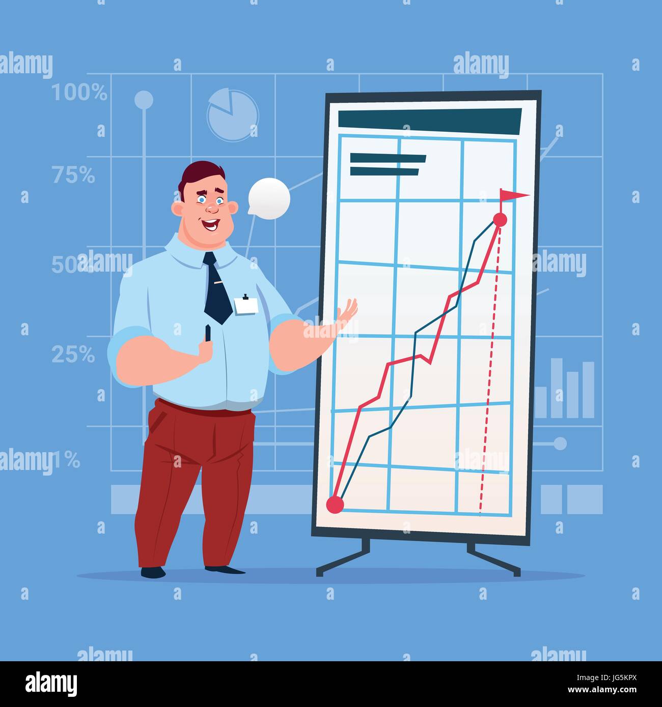 Business Man With Flip Chart Seminar Training Conference Brainstorming