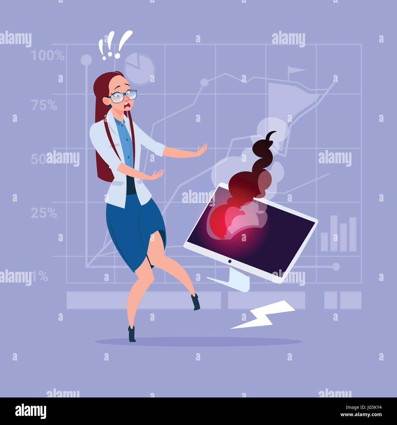 Computer lady Stock Vector Images - Alamy
