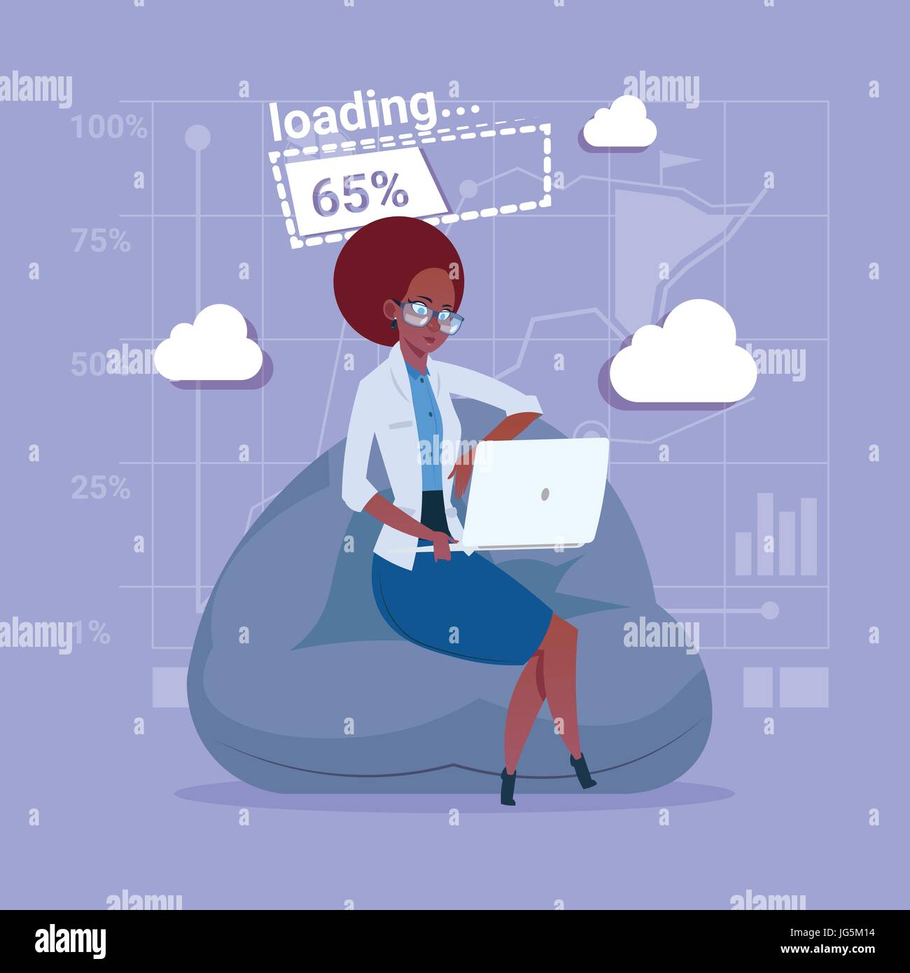 African american woman updating social hi-res stock photography and ...