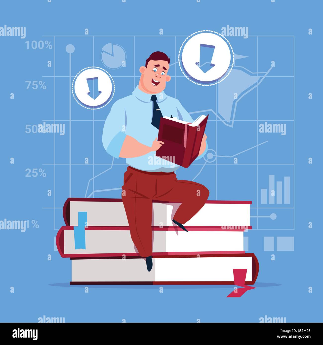 Worker reading manual Stock Vector Images - Alamy