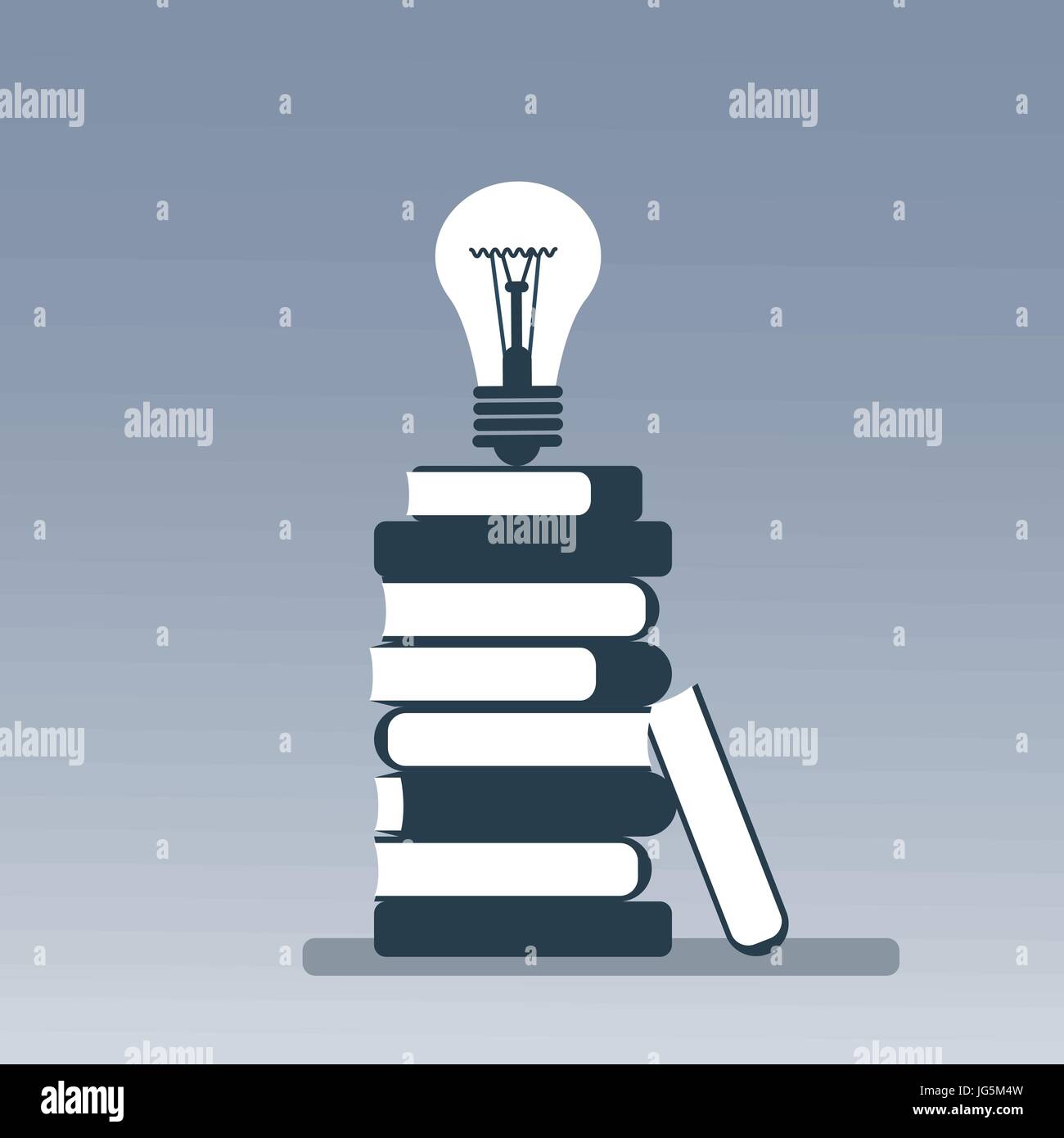 Books Stack With Light Bulb On Top Education Intelligence New Creative Idea Concept Stock Vector ...