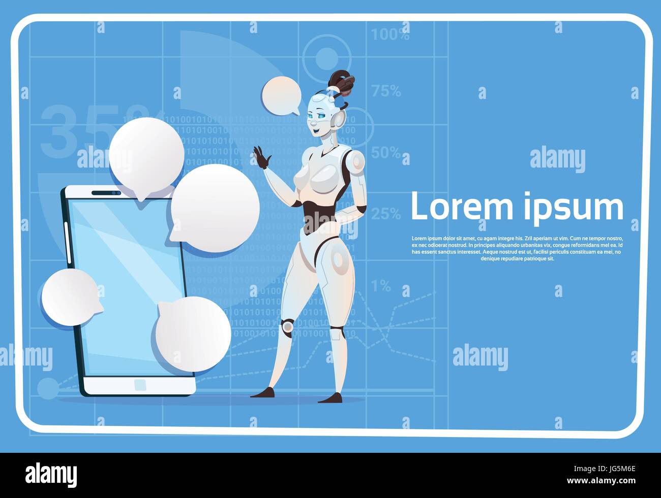 Flat smartphone robot Stock Vector Images - Alamy