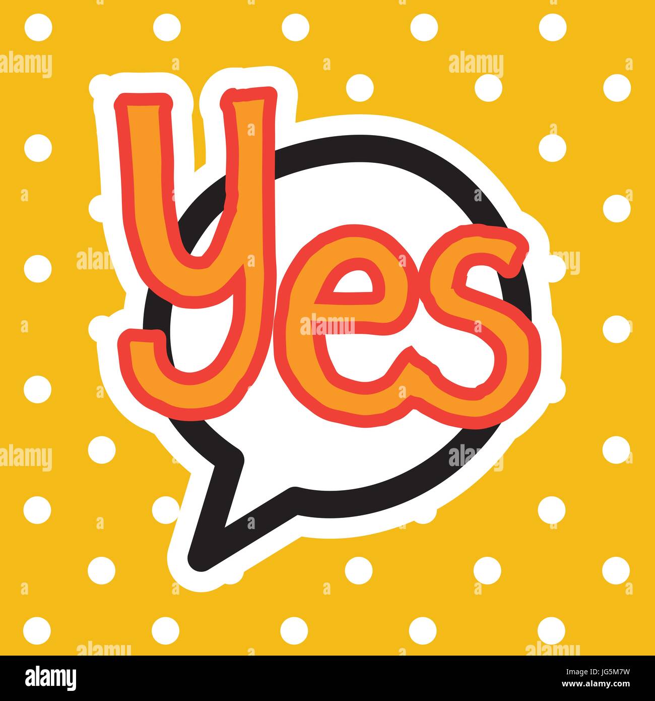 Yes Sticker Social Media Network Message Badges Design Stock Vector ...