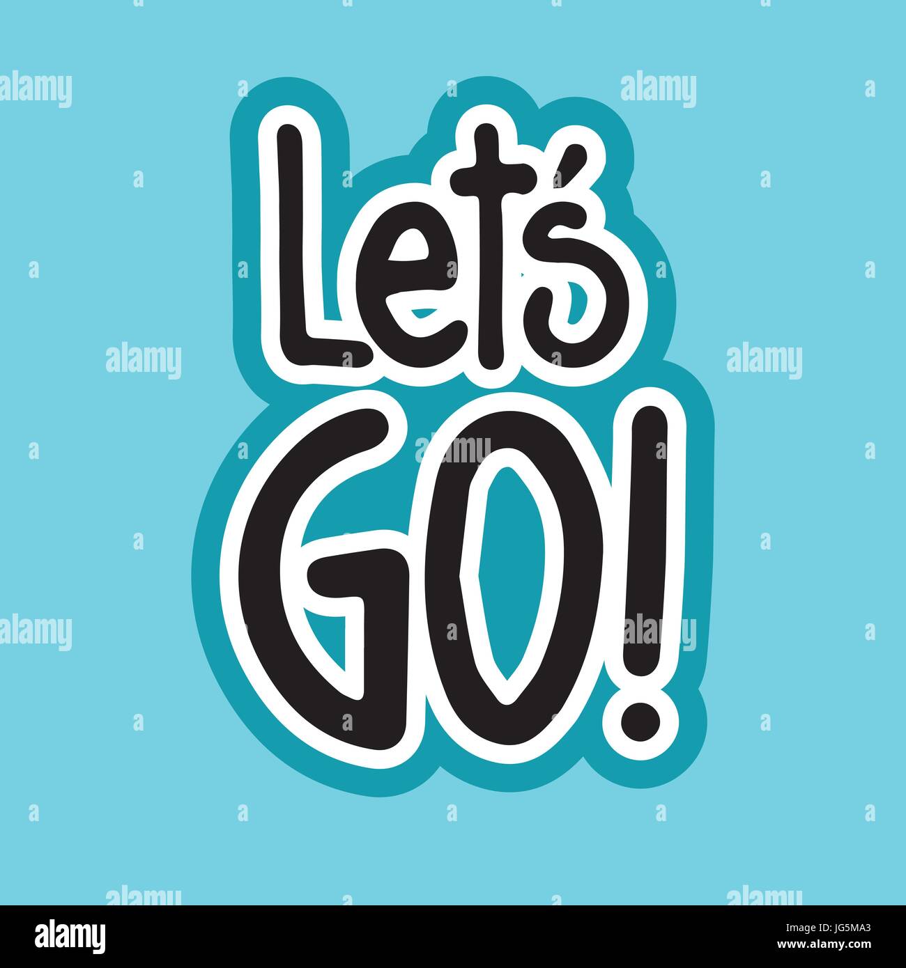 Lets Go Sticker Social Media Network Message Badges Design Stock Vector ...