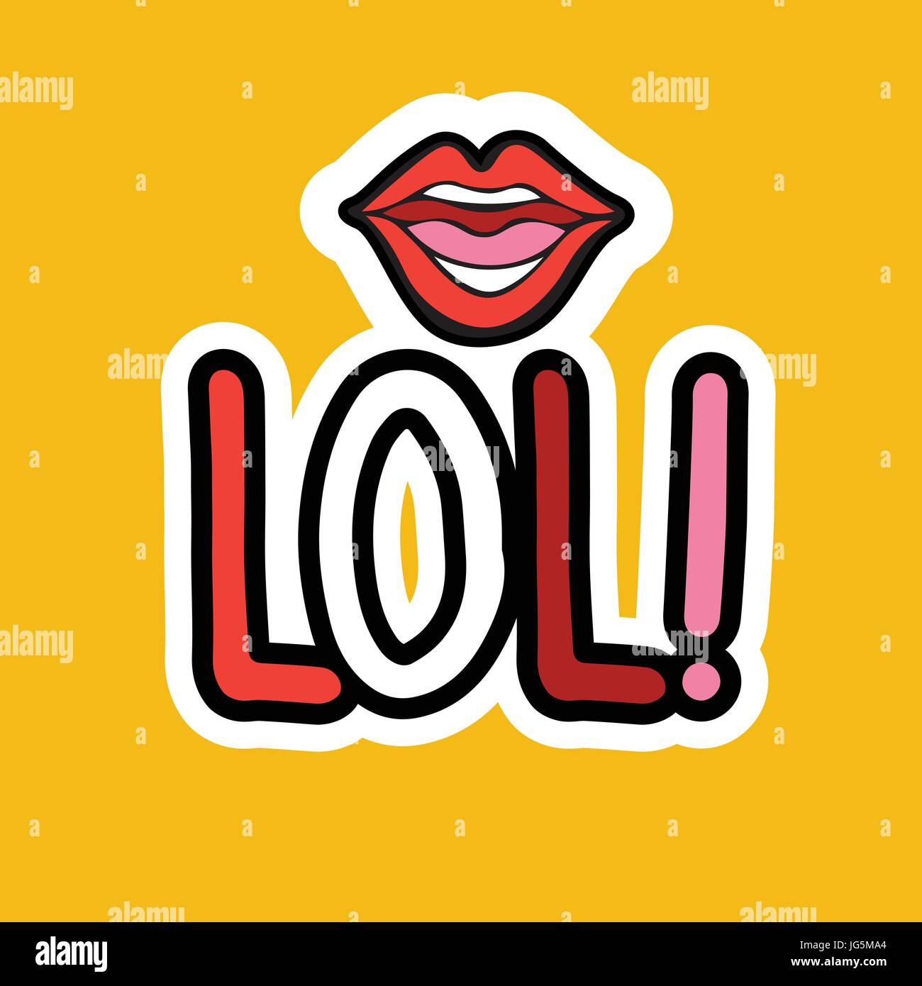 Lol Sticker Social Media Network Message Badges Design Stock Vector ...
