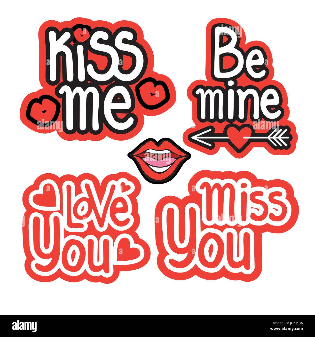 Sticker Set Social Media Network Message Badges Design Collection Stock ...