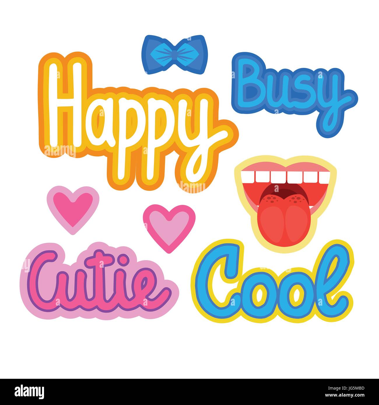 Sticker Set Social Media Network Message Badges Design Collection Stock ...