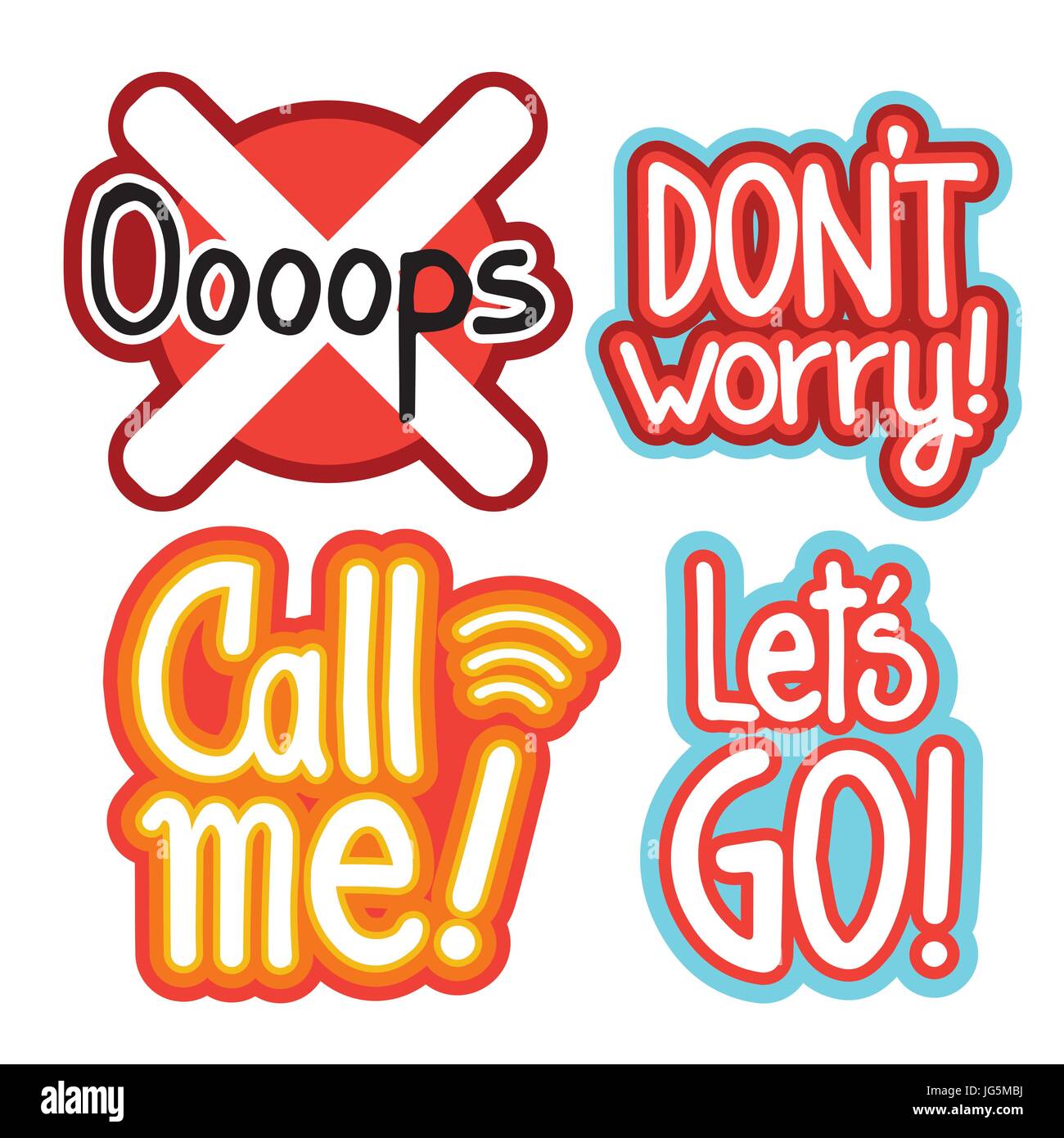 Sticker Set Social Media Network Message Badges Design Collection Stock ...