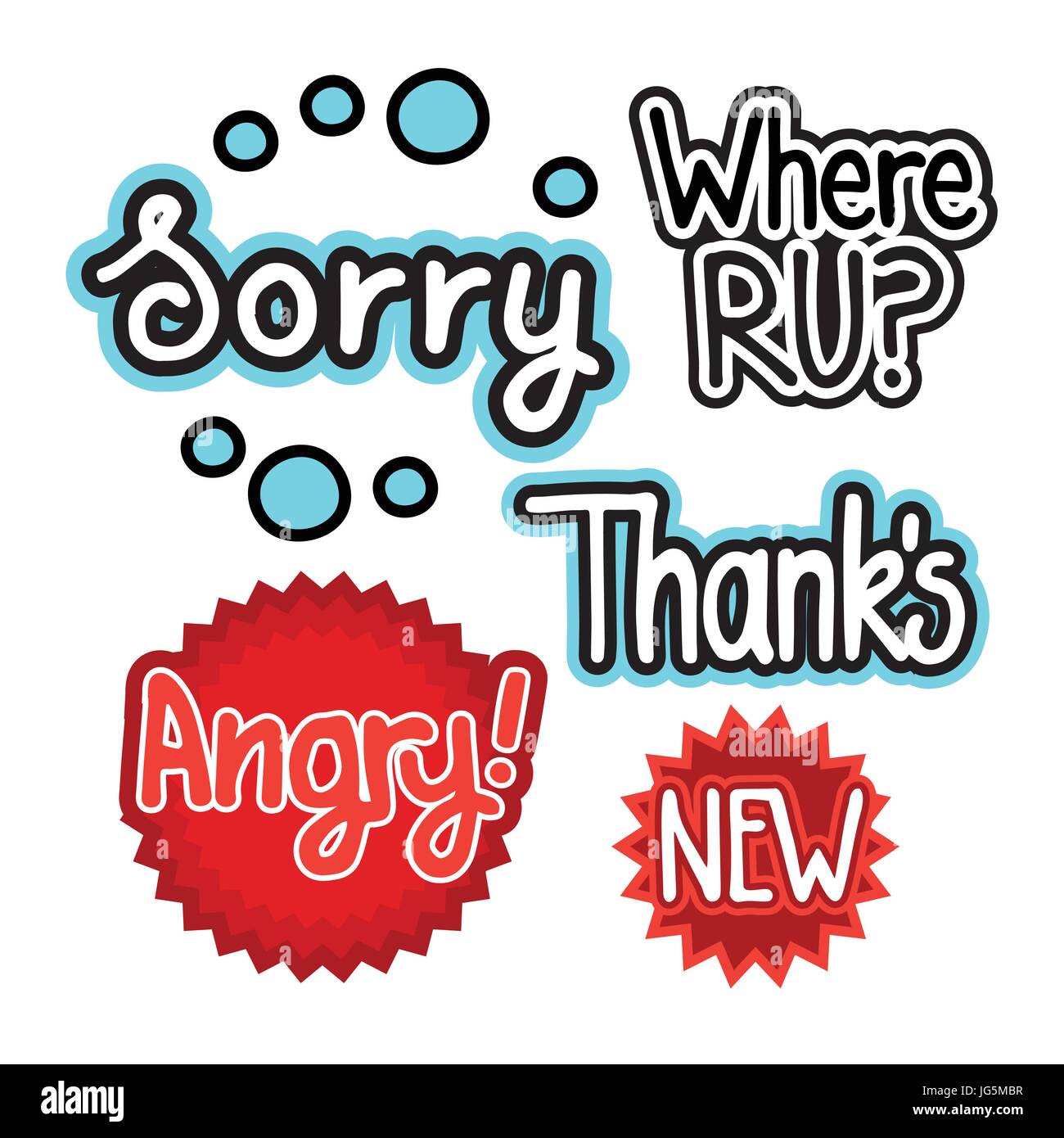 Sticker Set Social Media Network Message Badges Design Collection Stock ...