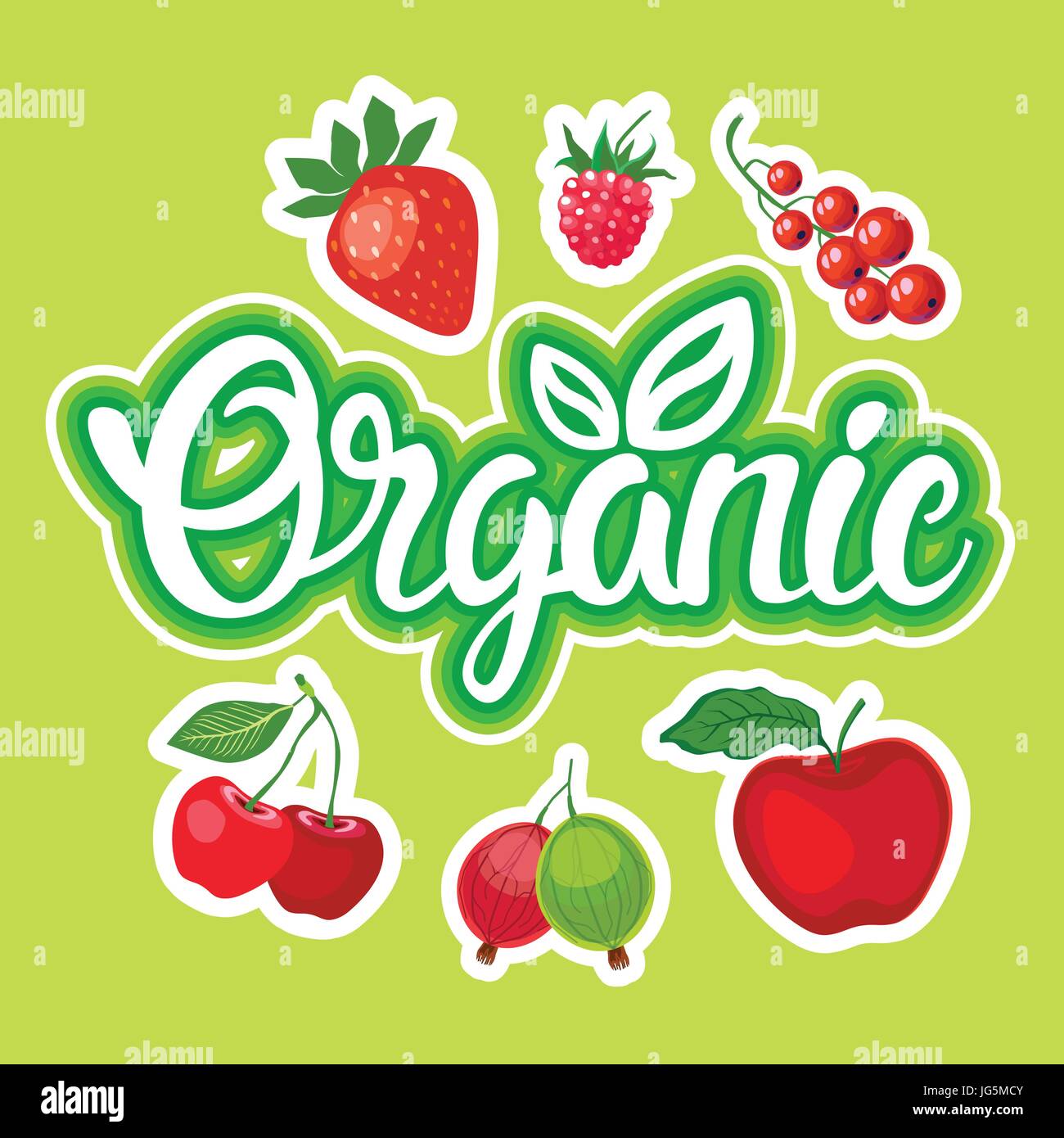 Organic Eco Food Stickers Healthy Lifestyle Stock Vector Image & Art ...