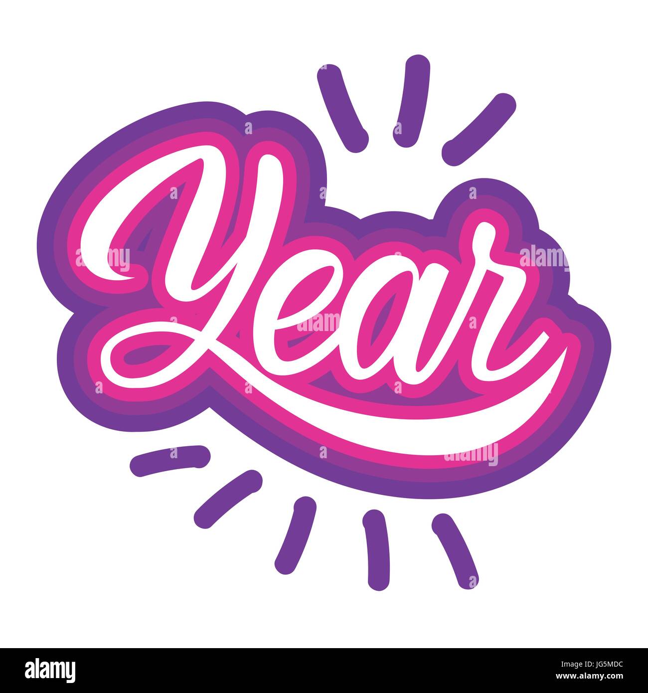 Year Sticker Social Media Network Message Badges Design Stock Vector ...