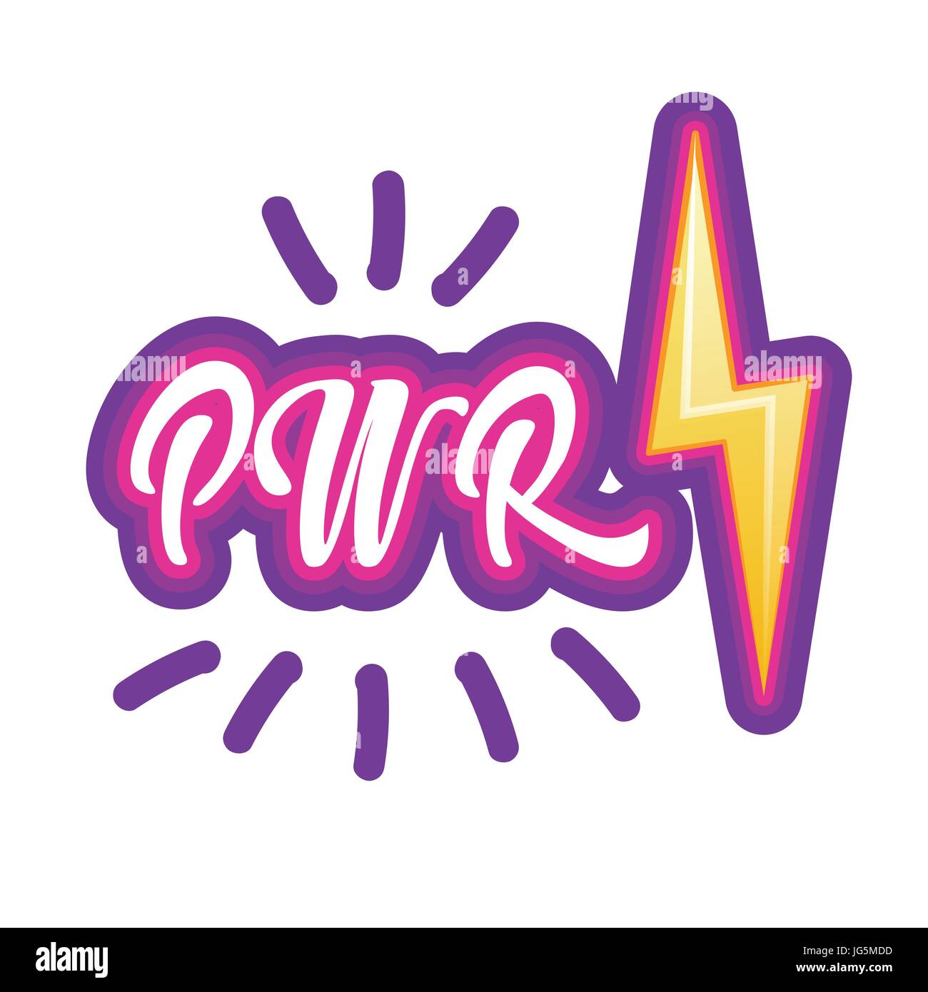 PWR Sticker Social Media Network Message Badges Design Stock Vector ...