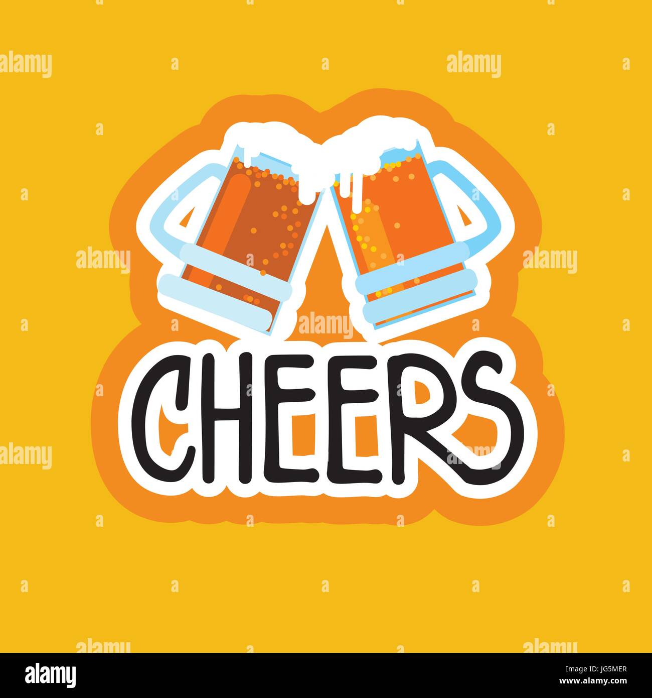 Cheers Sticker Social Media Network Message Badges Design Stock Vector ...