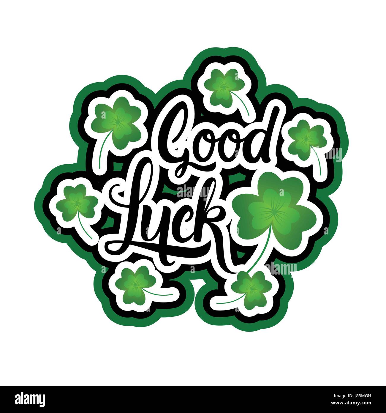 Good Luck Sticker Social Media Network Message Badges Design Stock ...