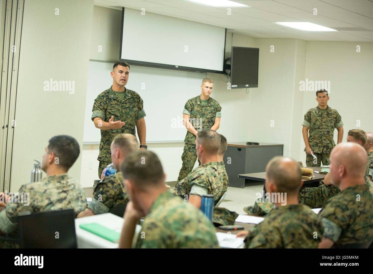 U.S. Marine Corps Captain Justin M. Carrasco, logistics officer, with ...