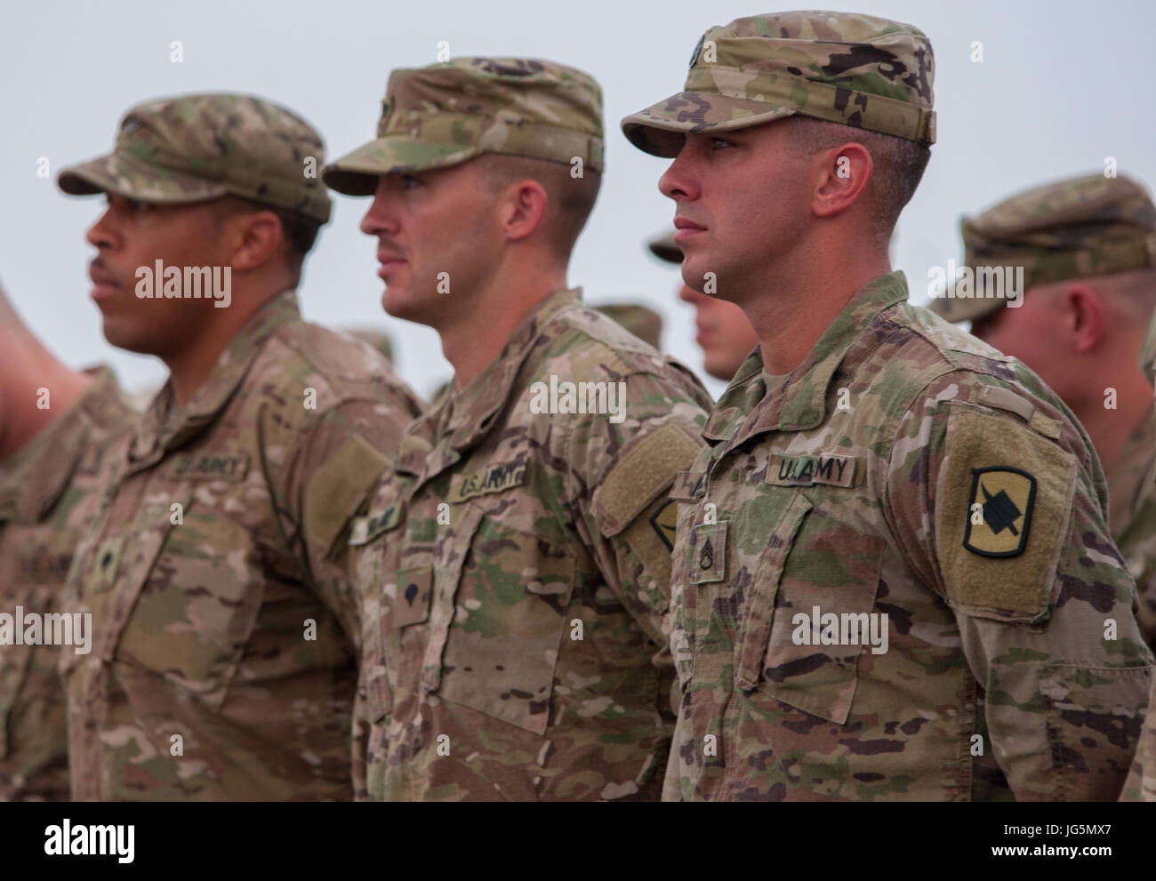 From left to right, Spc. Remington Stevenson, Spc. Lance Holland, Staff ...