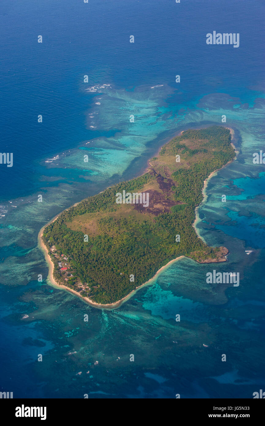 Aerial photo of a little island in Tonga, South Pacific Stock Photo - Alamy