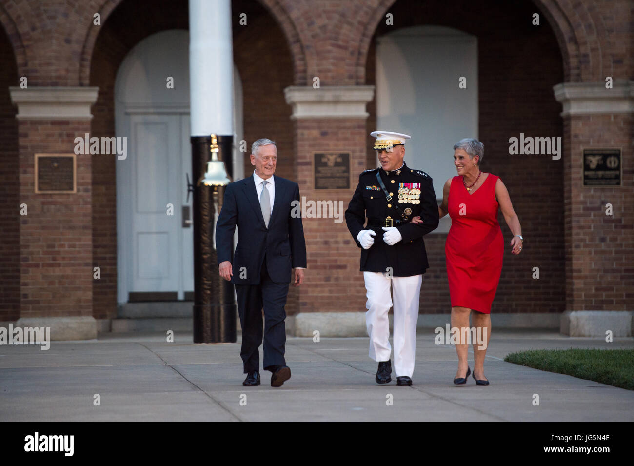 Secretary of Defense Jim Mattis attends a sunset parade as the invited ...