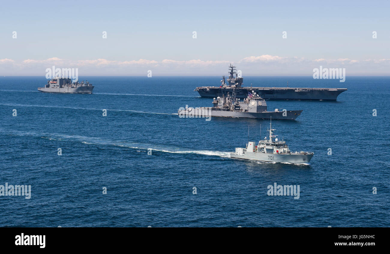 170627-N-TJ319-659 ATLANTIC OCEAN (June 27, 2017) The aircraft carrier ...