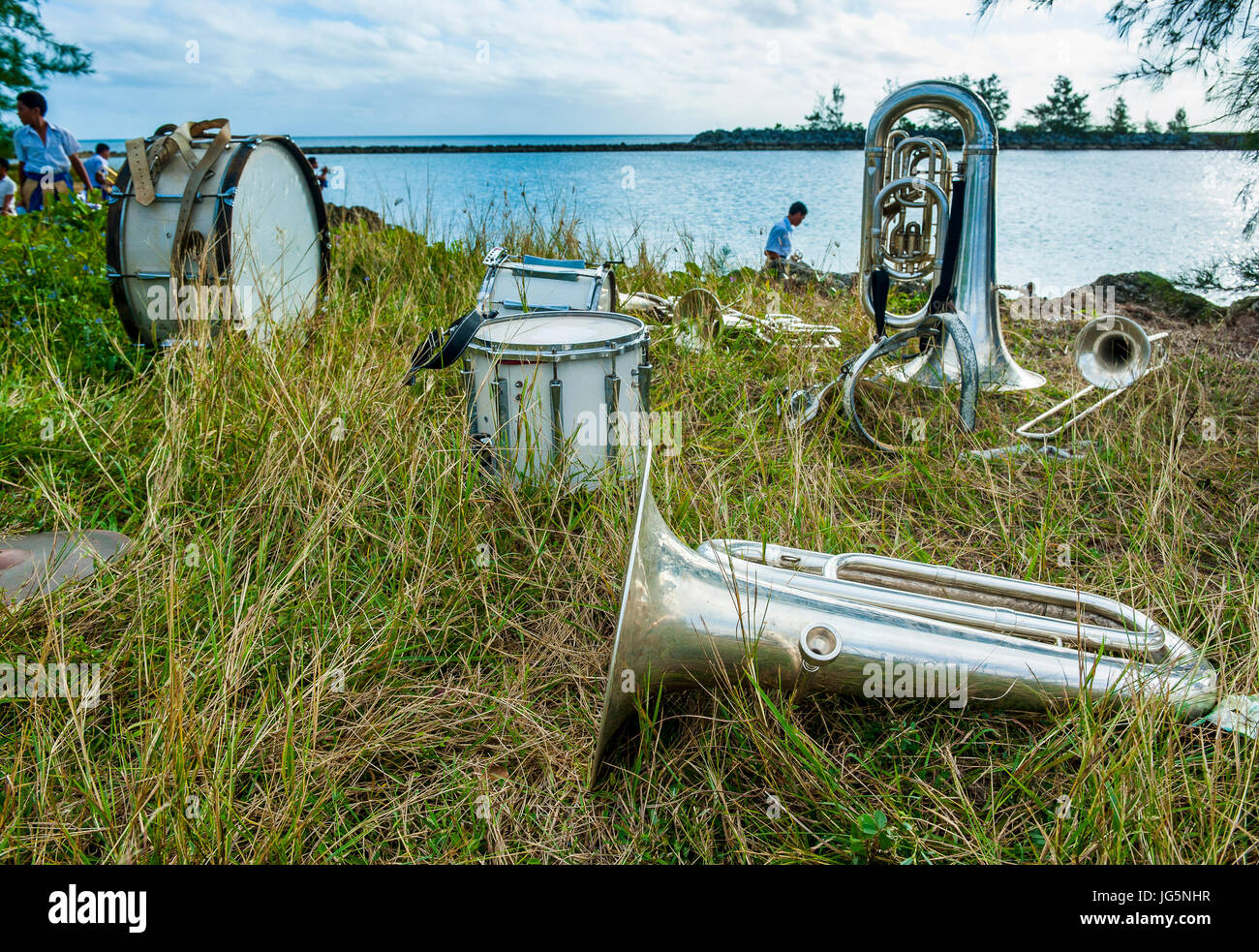 Music instruments in the harbour of Ha´apai, Haapai, islands, Tonga ...