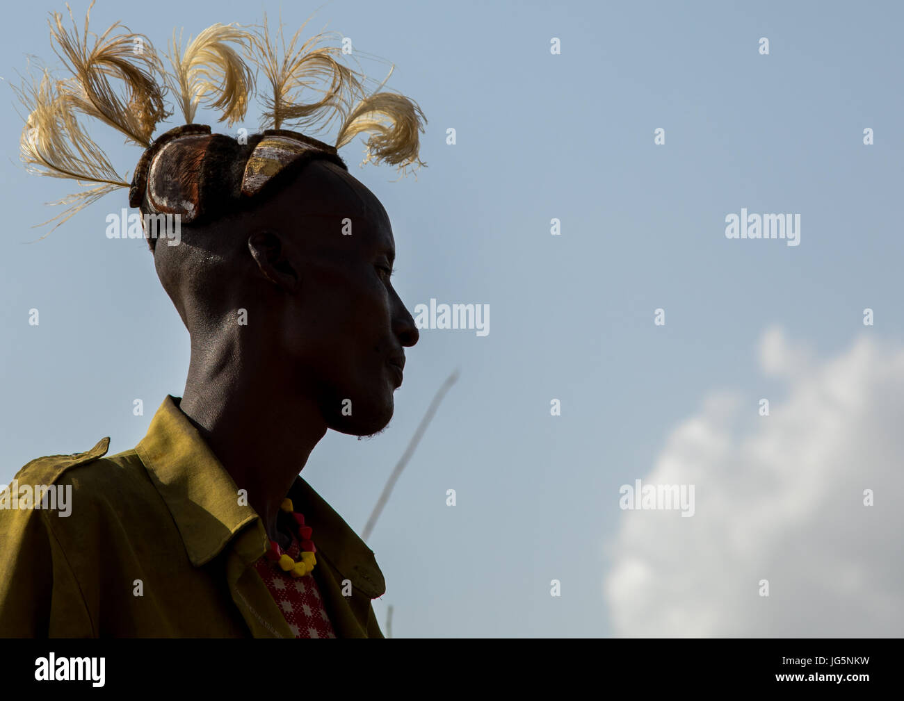 Tribe warriors during the proud ox ceremony in the Dassanech tribe ...