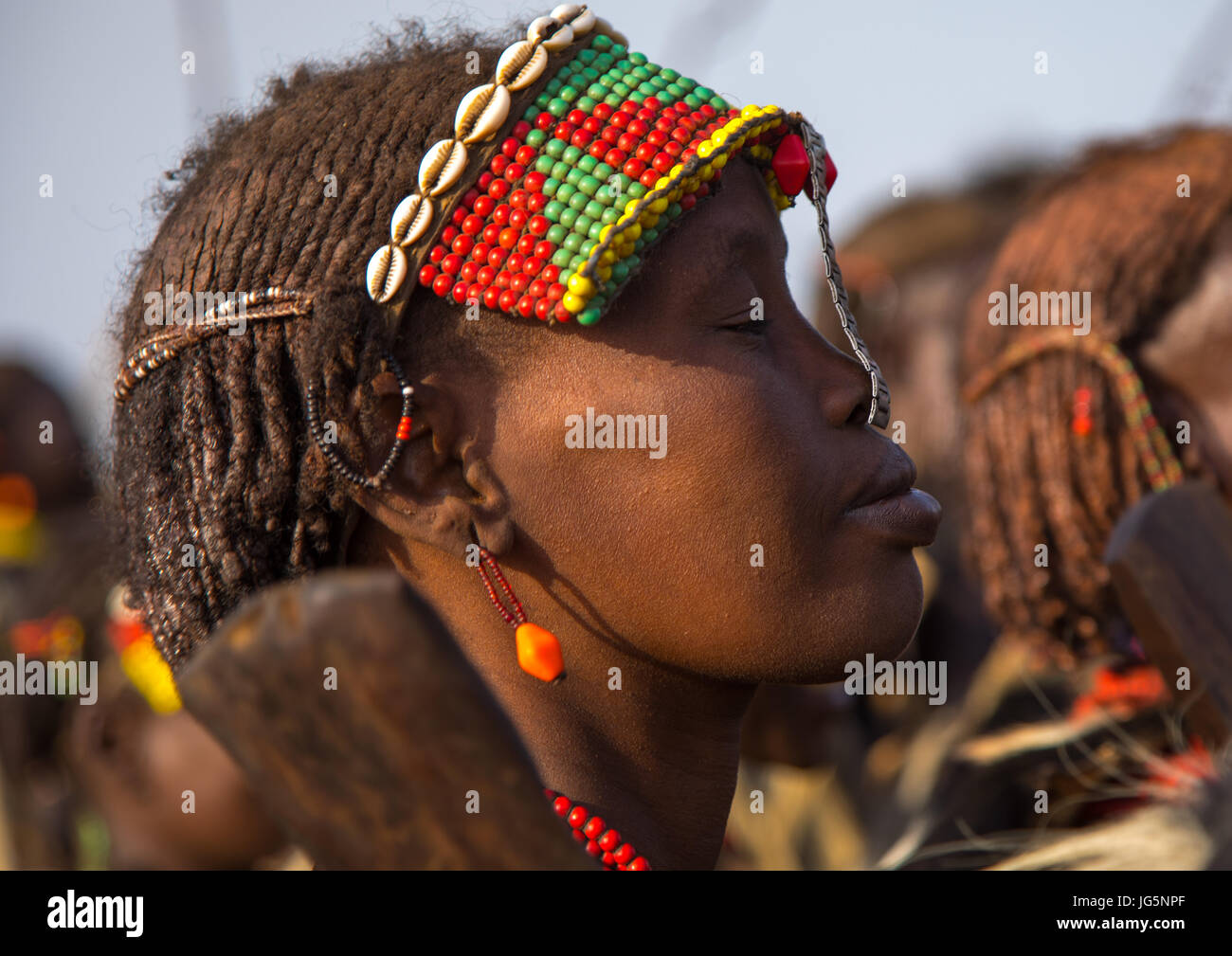 Woman during the Dimi ceremony in Dassanech tribe to celebrate ...