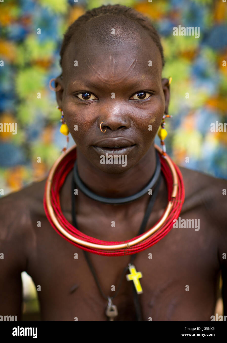 Sudanese Toposa tribe woman refugee portrait, Omo Valley, Kangate ...