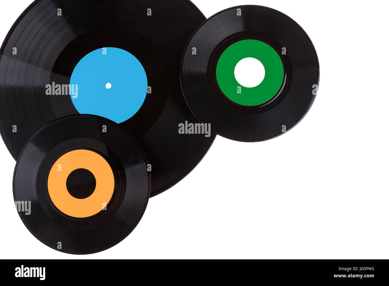 Old gramophone vinyl records isolated on white background Stock Photo ...