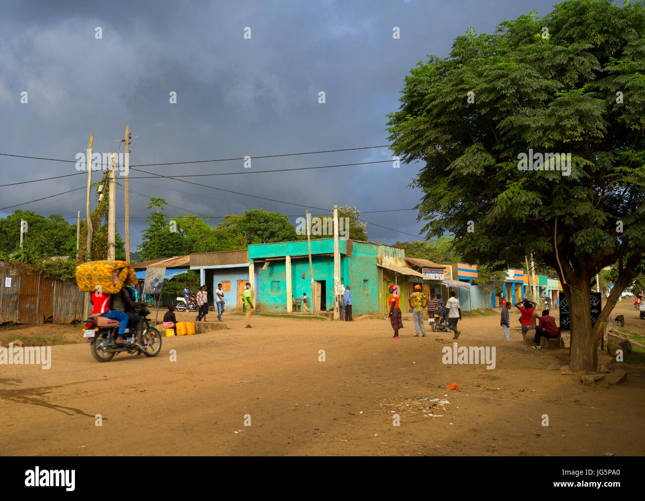 Street scene in the town center, Omo valley, Jinka, Ethiopia Stock ...