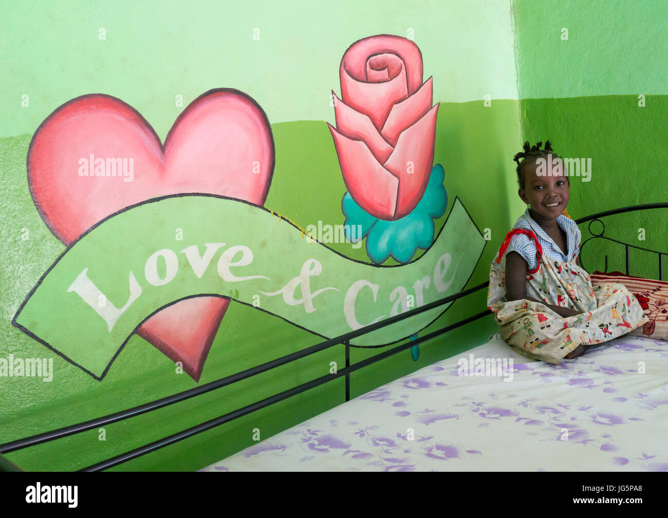 Mingi girl in her bedroom in Omo child foundation, Omo valley, Jinka ...