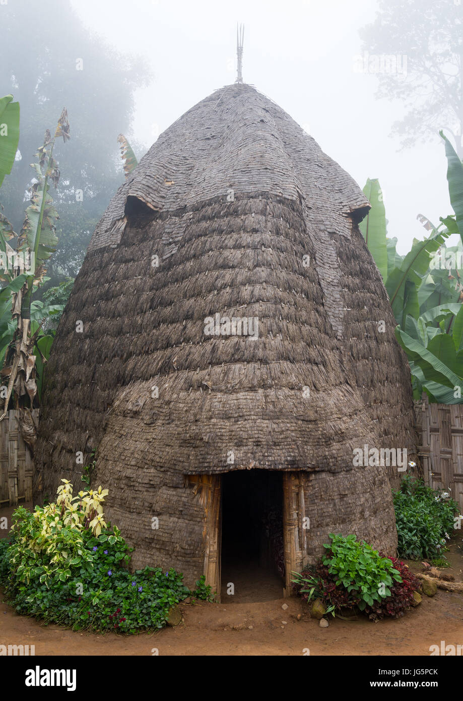 Traditional Dorze house made of bamboo and enset leaves, Gamo Gofa Zone ...