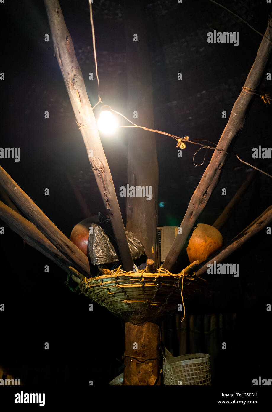Roof inside a Dorze traditional house, Gamo Gofa Zone, Ganta, Ethiopia ...