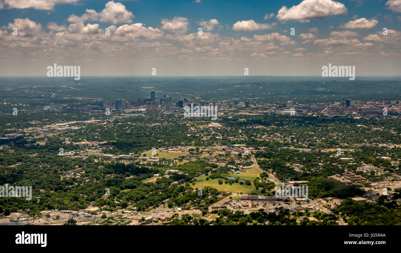 Aerial View of Dense Trees suroundng Austin TX skyline Stock Photo - Alamy