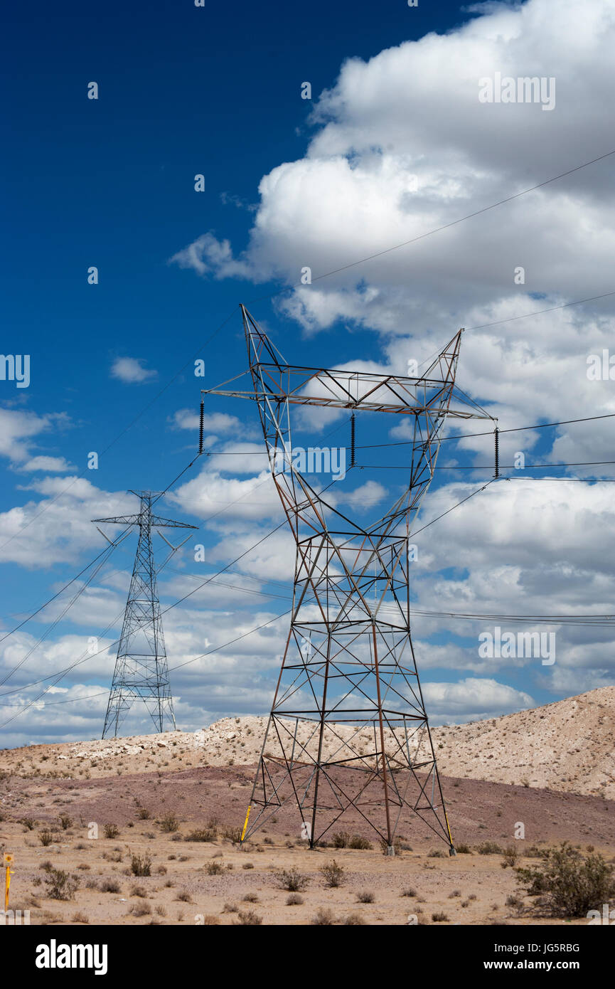 Power lines in desert hi-res stock photography and images - Alamy