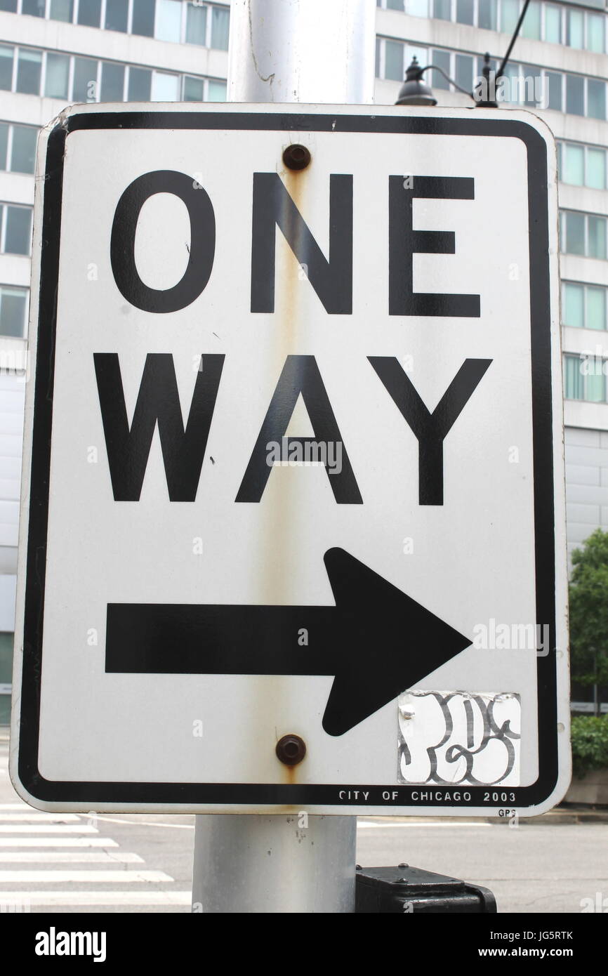 "One Way" street sign Stock Photo - Alamy