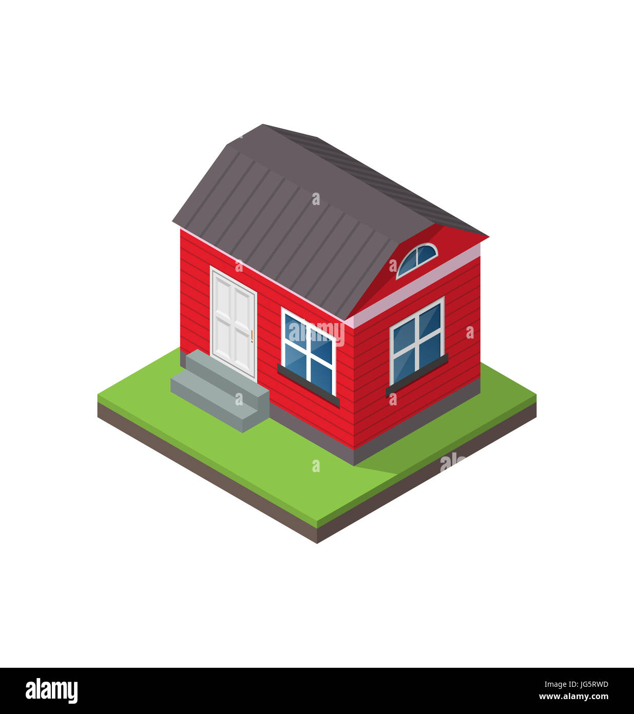 Illustration residential isometric house isolated on white background ...